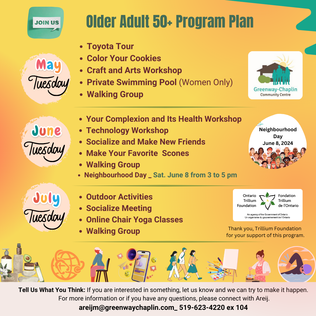 Older Adult (50+) Programs – Greenway-Chaplin Community Centre